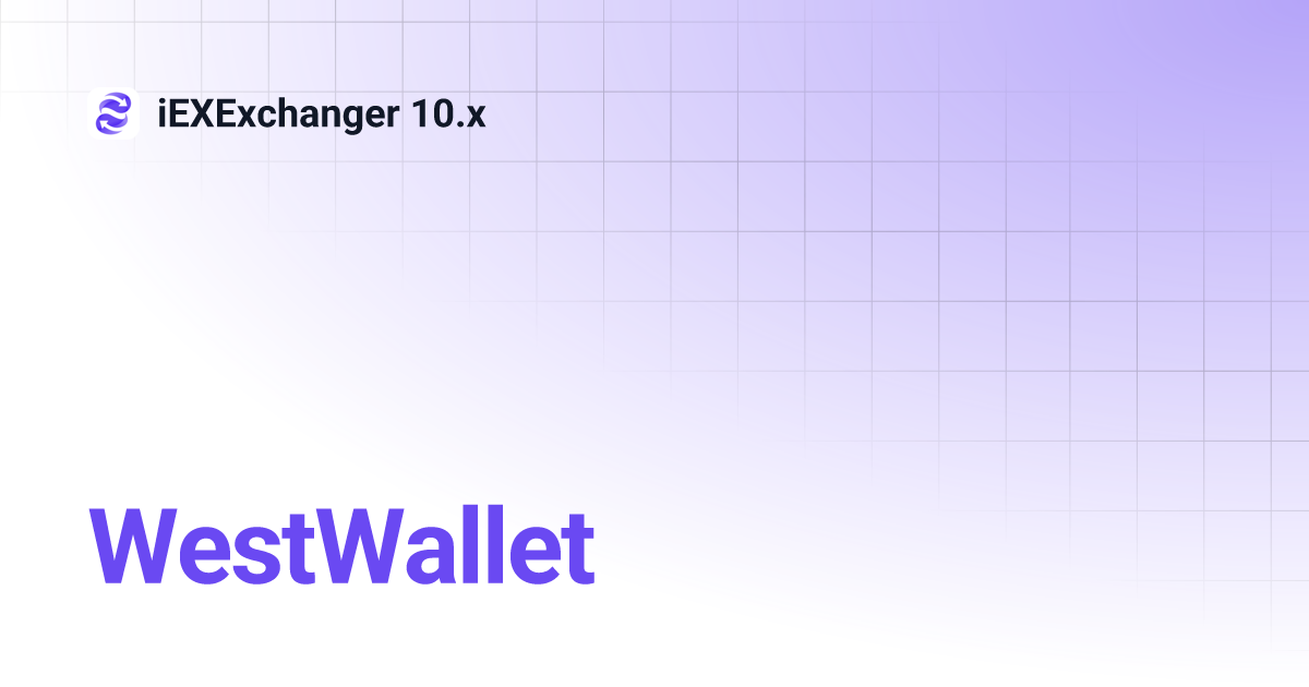 WestWallet | iEXExchanger 9.x